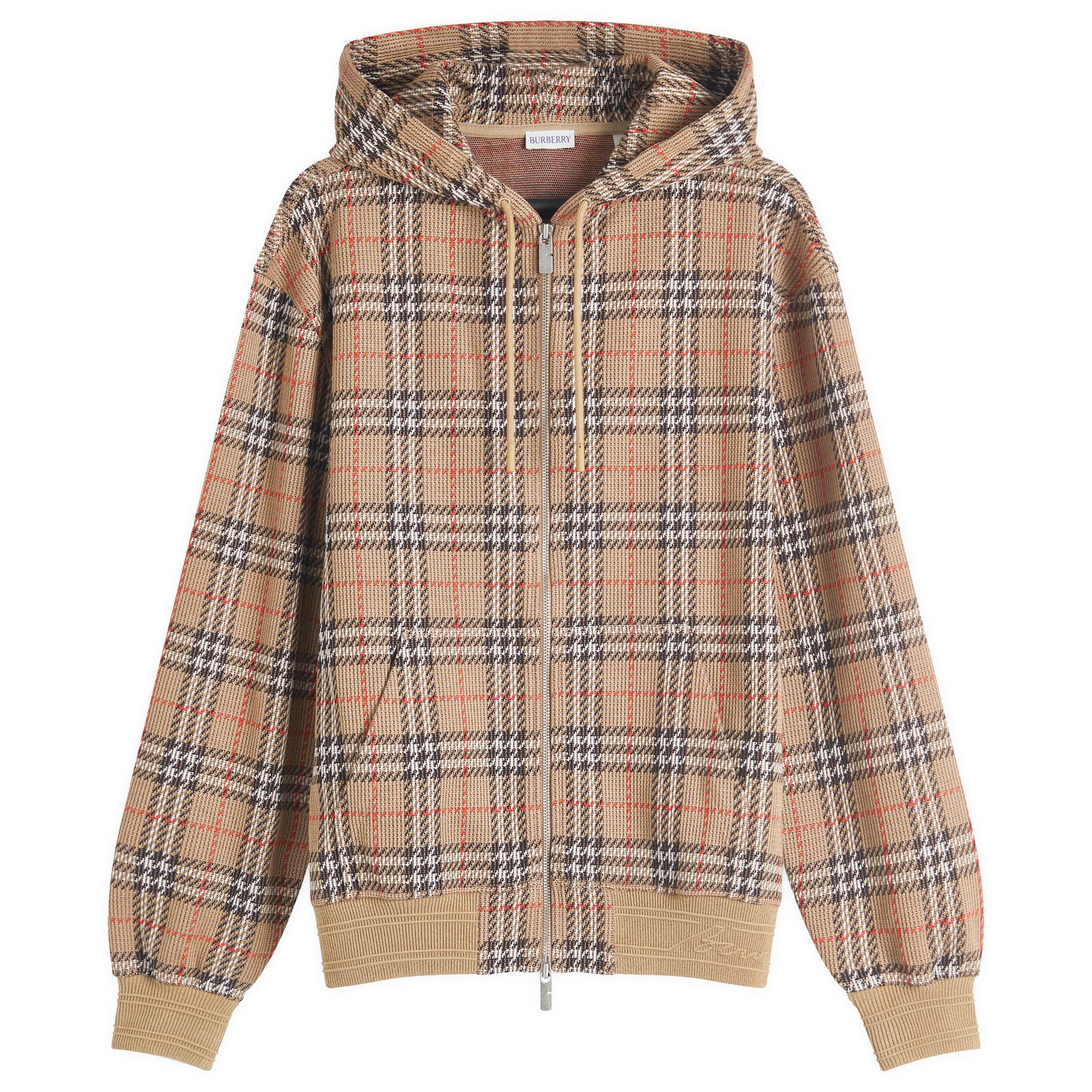 BURBERRY　ジップアップニットジャケット　裏地ノバチェック　Мサイズ 極美品】バーバリーブルーレーベル ジップアップジャケット ノバ